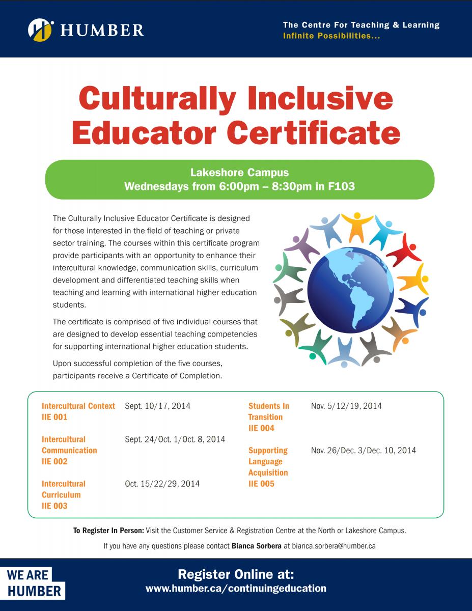 Culturally Inclusive Educator Certificate Program | Humber Communiqué
